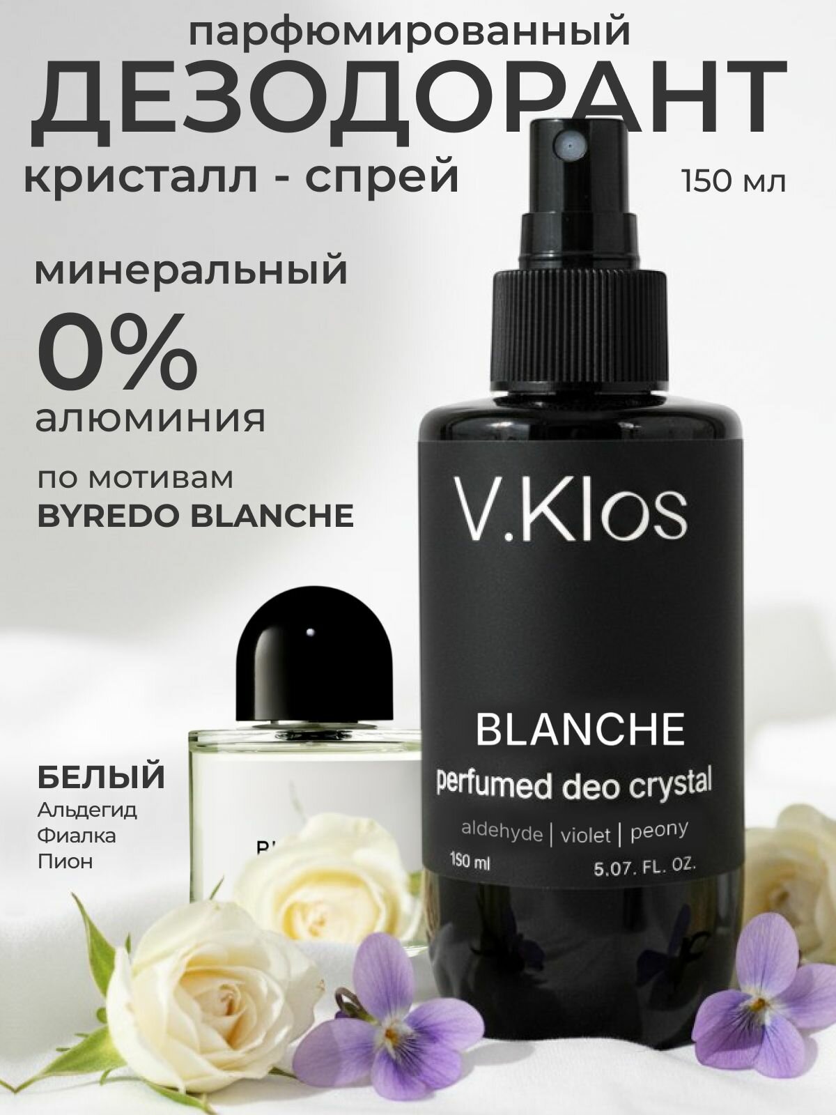 Натуральный дезодорант спрей минеральный кристаллический от запаха пота 150 мл; Спрей для тела парфюмированный