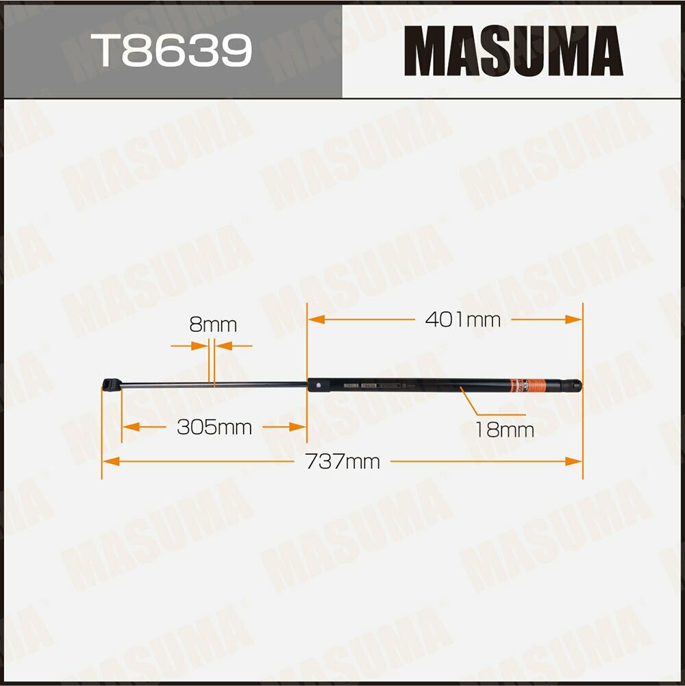 Упор газовый капота L=737 мм Masuma T8639