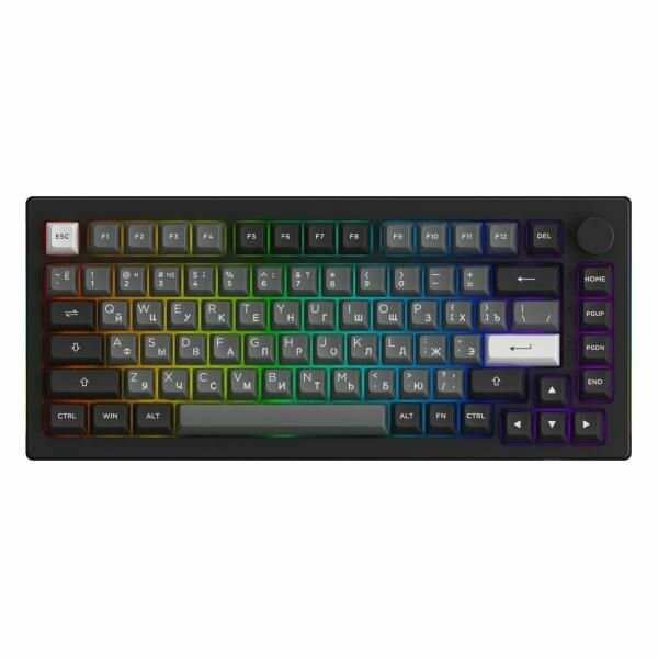 Игровая клавиатура Akko 5075S Black&Sliver V3 Pro Cream Yellow Switch