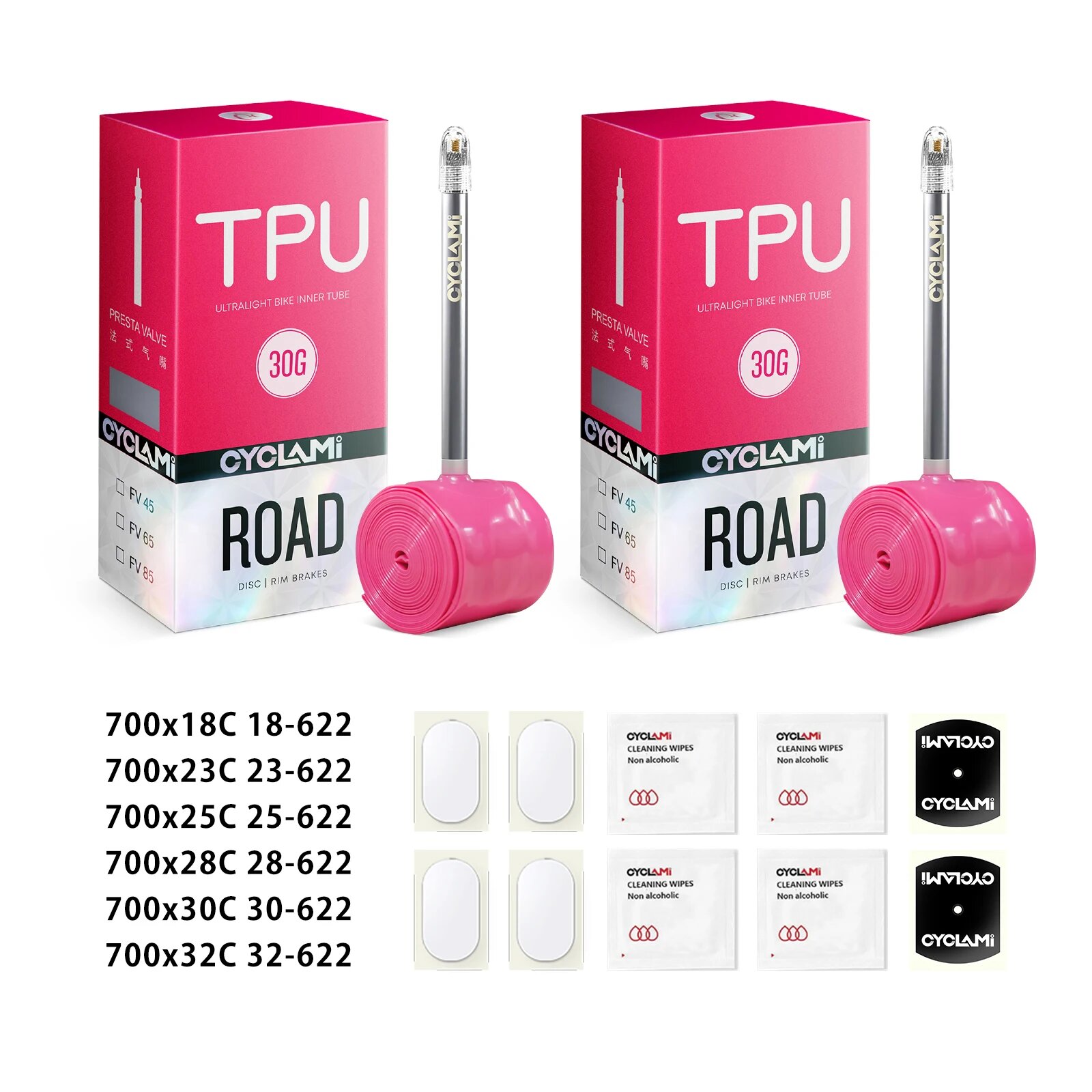 CYCLAMI камера 700C TPU, 2 шт, клапан 65мм