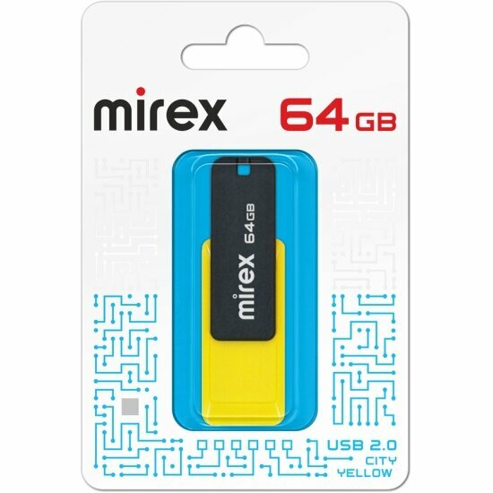 Флэш накопитель Mirex 64 Гб CITY YELLOW USB 2.0 (13600-FMUCYL64)