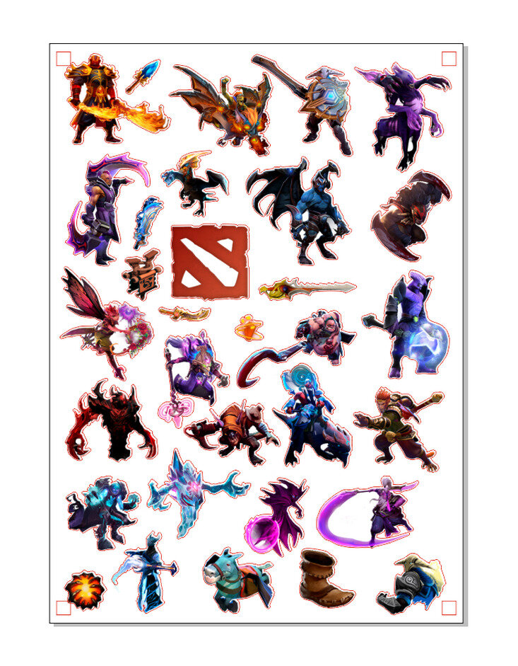 Наклейки интерьерные декоративные "DOTA2", 30х42 см, НД237 бумага