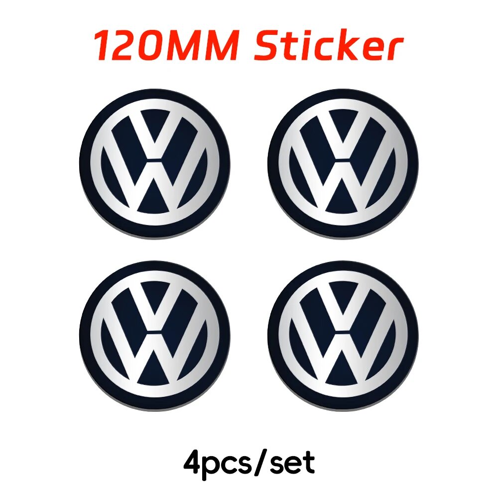 Наклейки на колеса VW 120mm, 4шт, черные