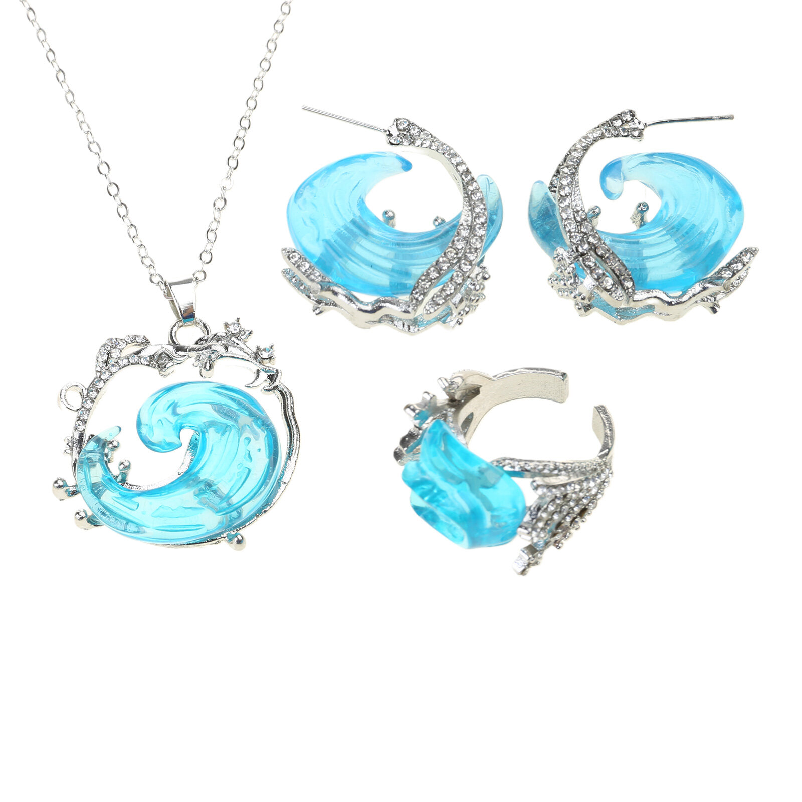 Sea Ring Ocean Theme Dewelry Set модные серьги для девушек подвесной ожерелье