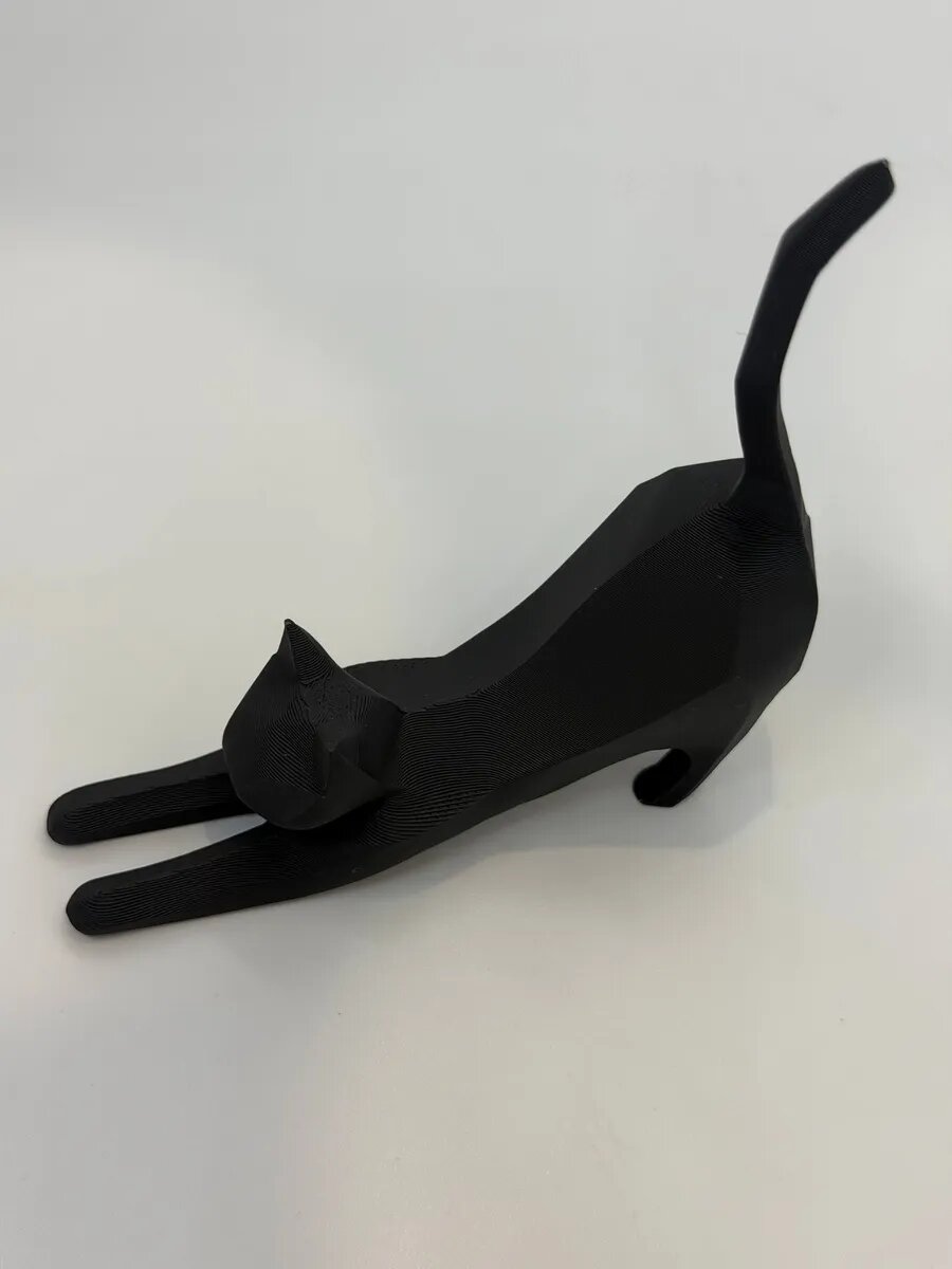 Статуэтка Rina Kionni "Черная кошечка", пластик, 3D-печать, черная, 11см — фото 1