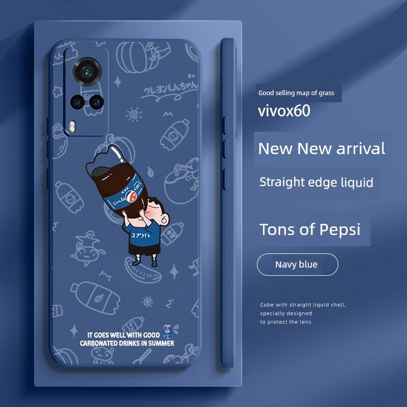 Vivo X80 Pro Полная защита ударопрочный силиконовый чехол - Темно-синий, Прямые края, Совместимость с X80 Pro
