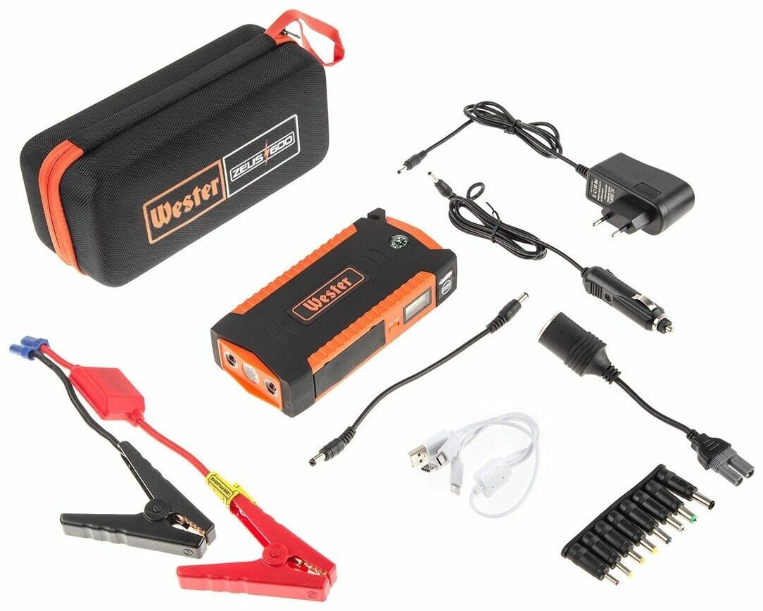 Пусковое устройство WESTER Zeus 600 (16000mAh, ток пуск./пик: 300А/600А) 901-007