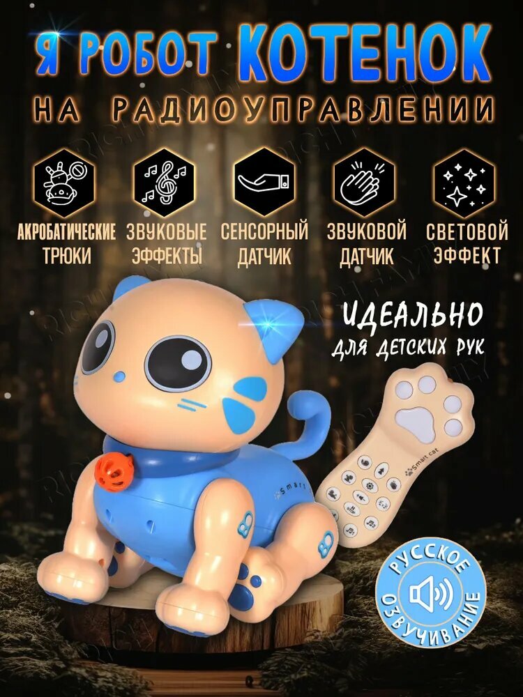Vulpes, Робот на пульте управления, игрушка для детей, интерактивный умный котенок радиоуправляемый , полностью на русском языке