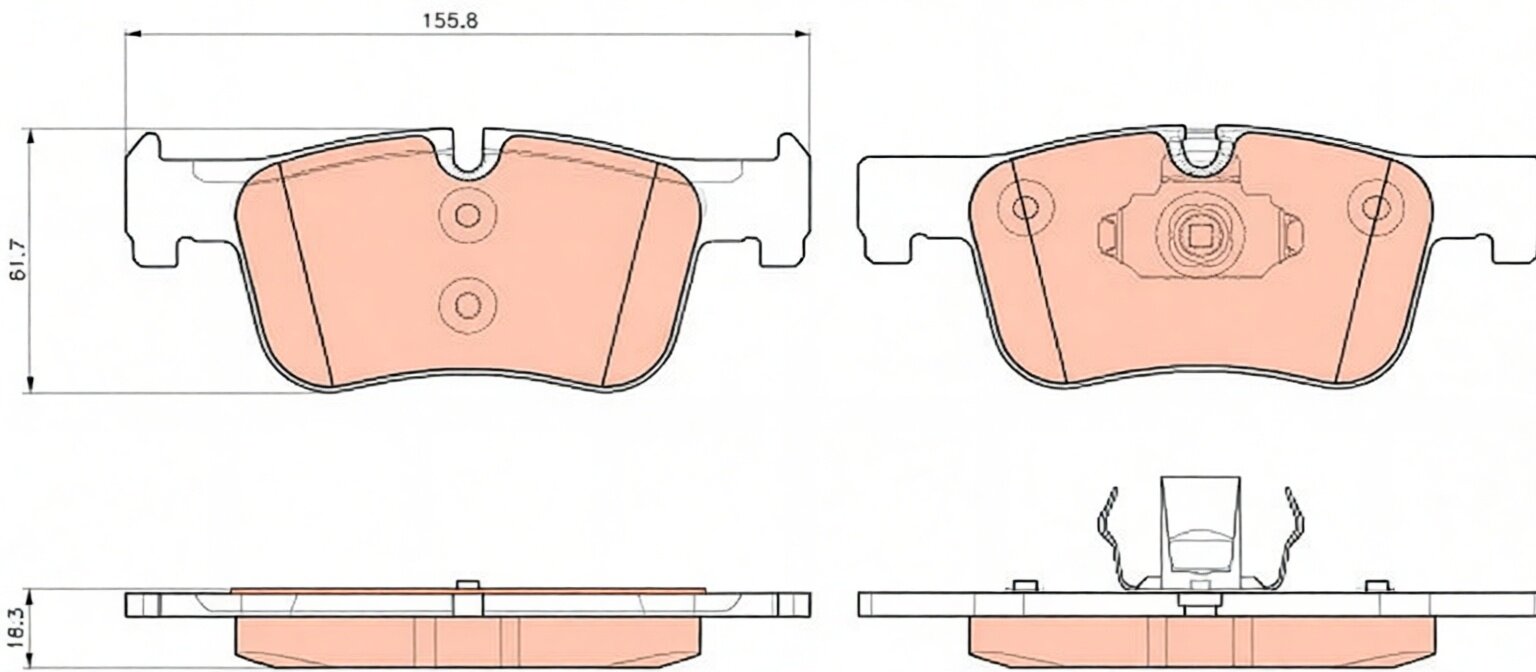 Колодки передние BMW 1 F20, 3 F30 GDB1934 TRW арт. GDB1934