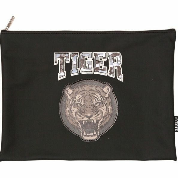 Папка для тетрадей А4 иск/кожа "deVENTE. Tiger" soft touch, на молнии сверху, с аппликацией