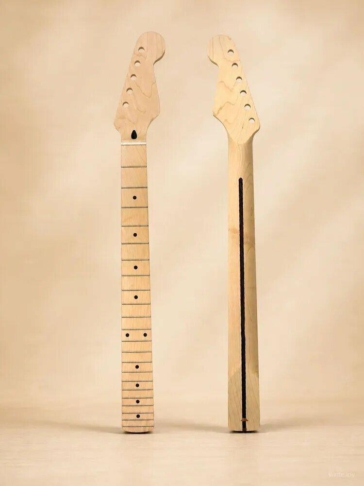 Гриф для электрогитары ST Strat, 22 лада, кленовый гриф, мензура 25.5", инкрустация Abalone, анкерный стержень
