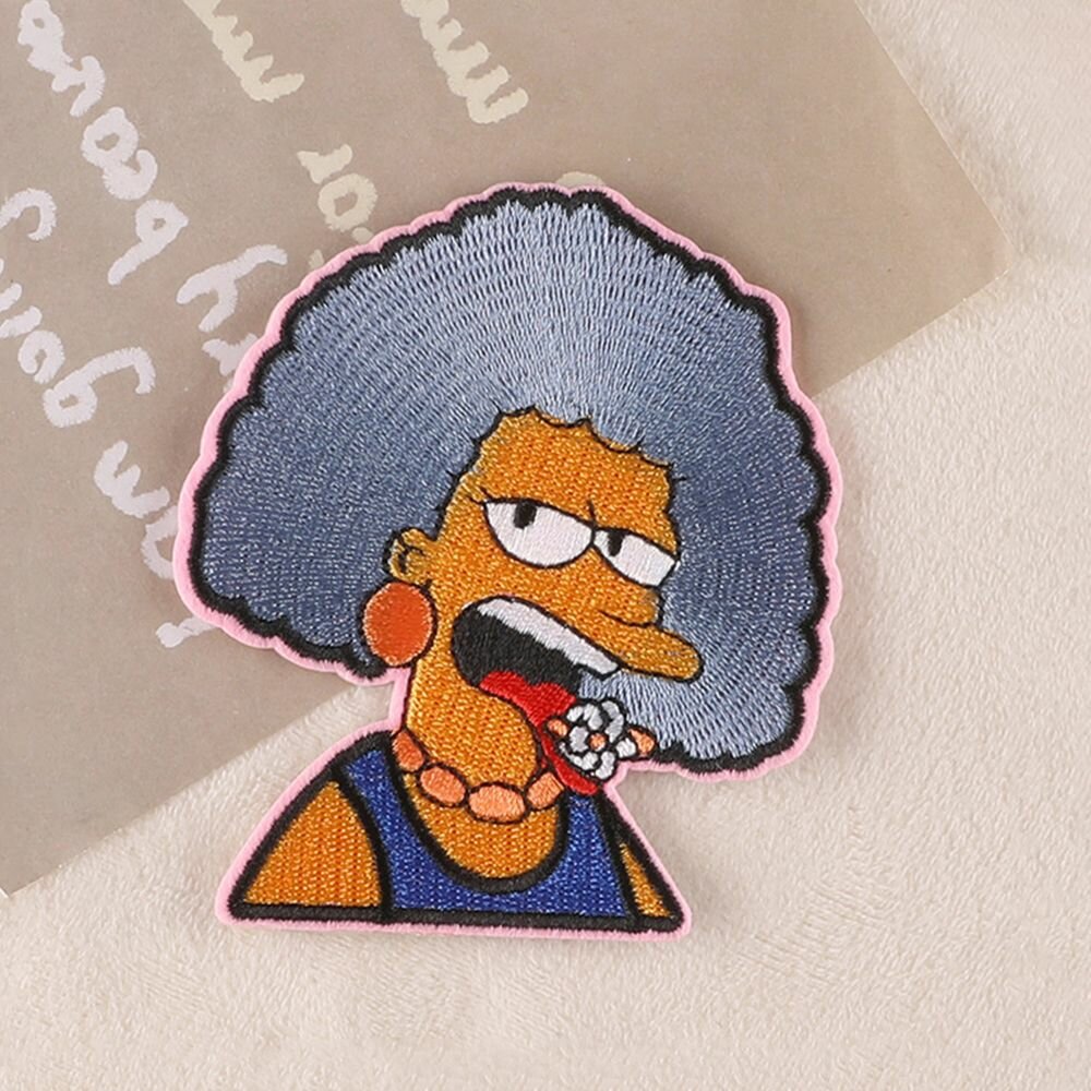 Нашивка The Simpsons Selma Bouvier 90x80 мм, Заплатка на одежду, Термоаппликация, Термонаклейка