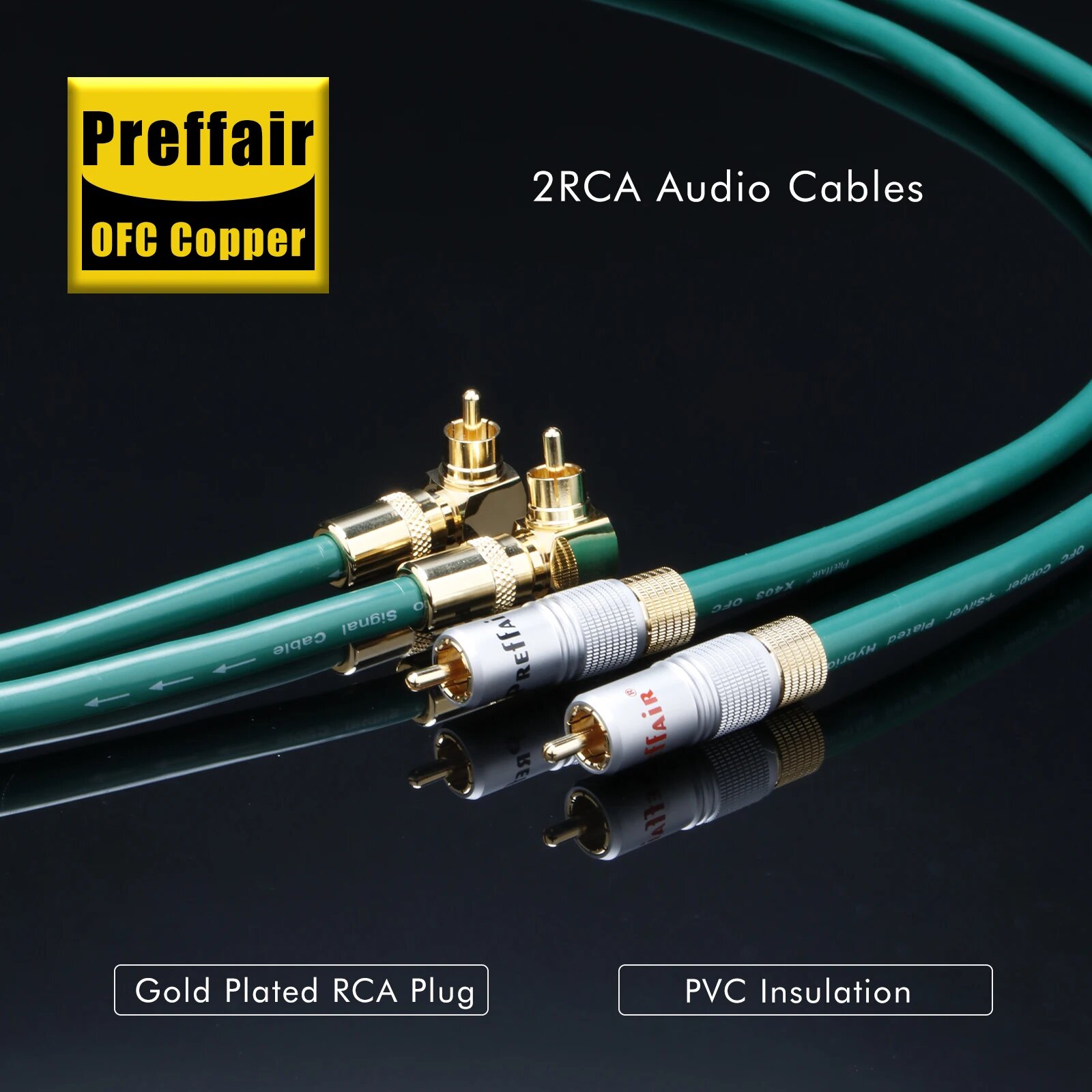 Preffair пара аудиокабелей RCA 0.5 m