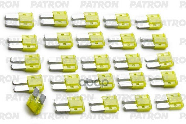 Предохранитель пласт. коробка 25шт MICRO2 Fuse 20A желтый PATRON арт. PFS057