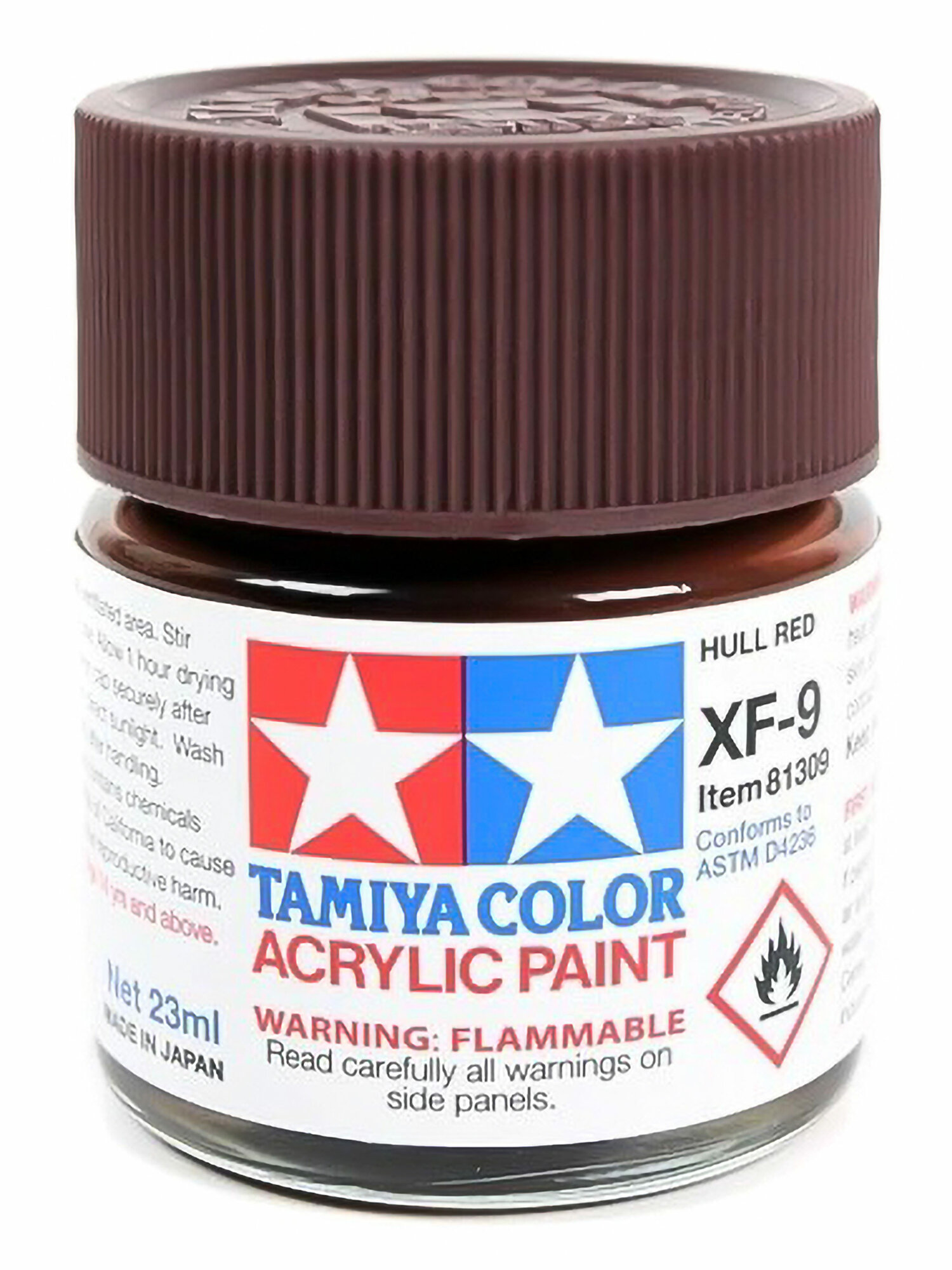 Краска акриловая Tamiya Color XF-9 Hull Red 81309 матовая, 23 мл
