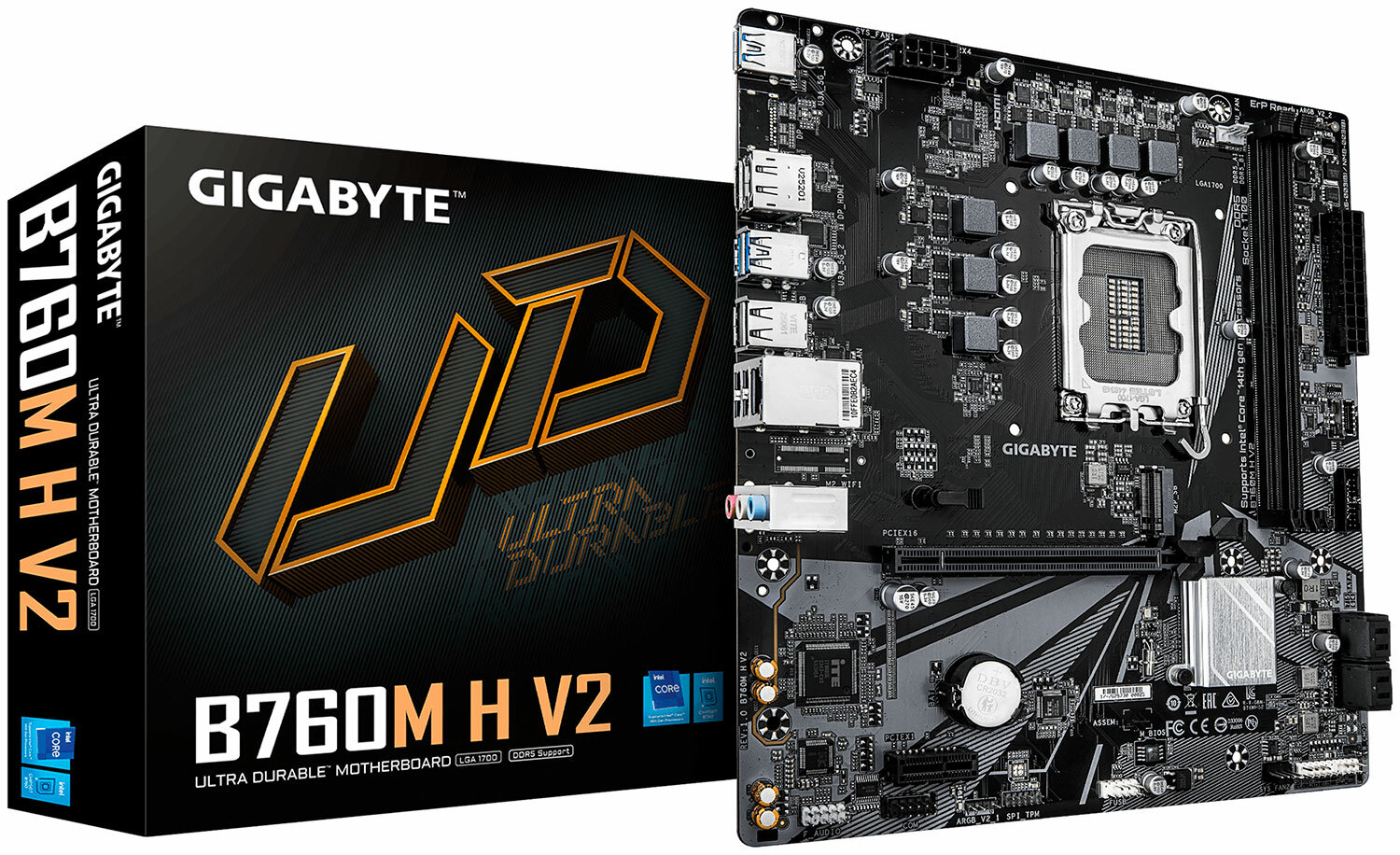 Материнская плата Gigabyte B760M H V2 (LGA1700, mATX)
