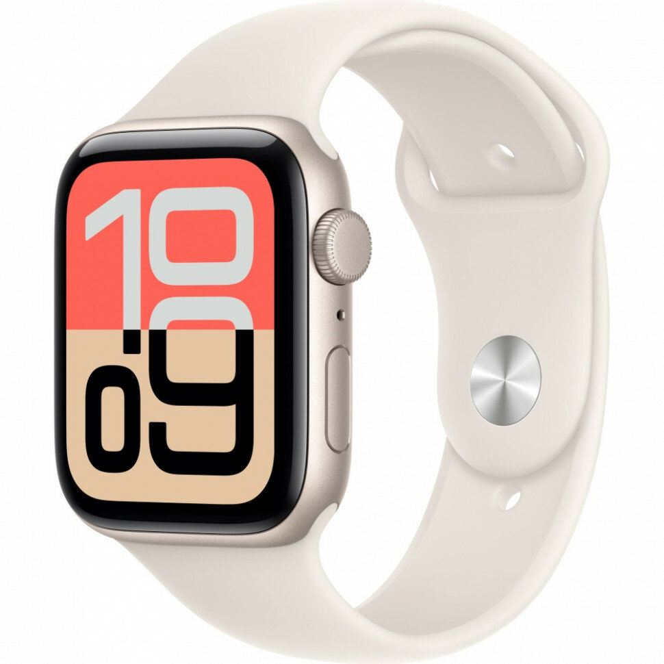 Apple Watch SE3 44 (2025) (MEPF4) Cellular 44mm Starlight Aluminium Case with Sport Band Starlight M/L
