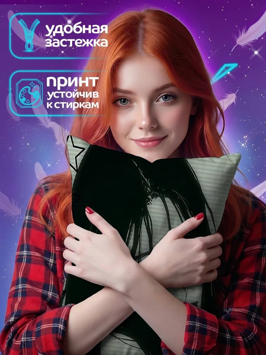 Подушка дакимакура Девушка в стиле эмо — фото 1