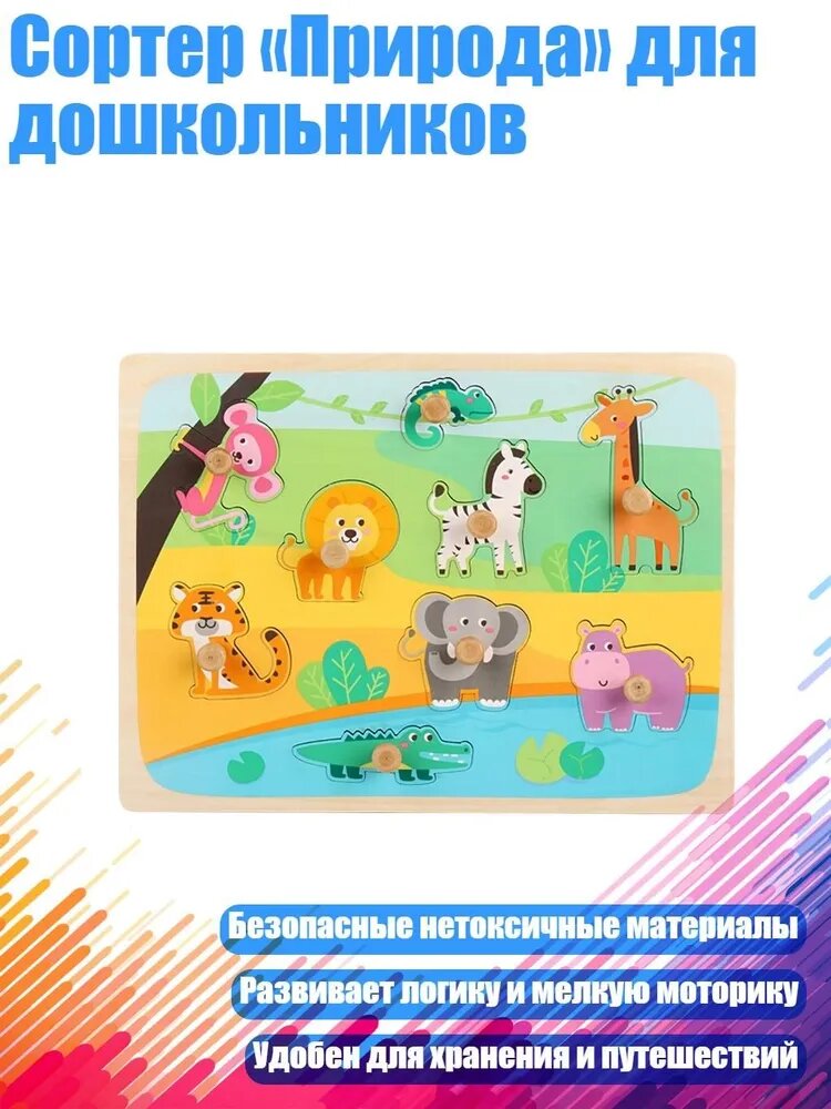 Сортер Природа для дошкольников, - Лесные животные