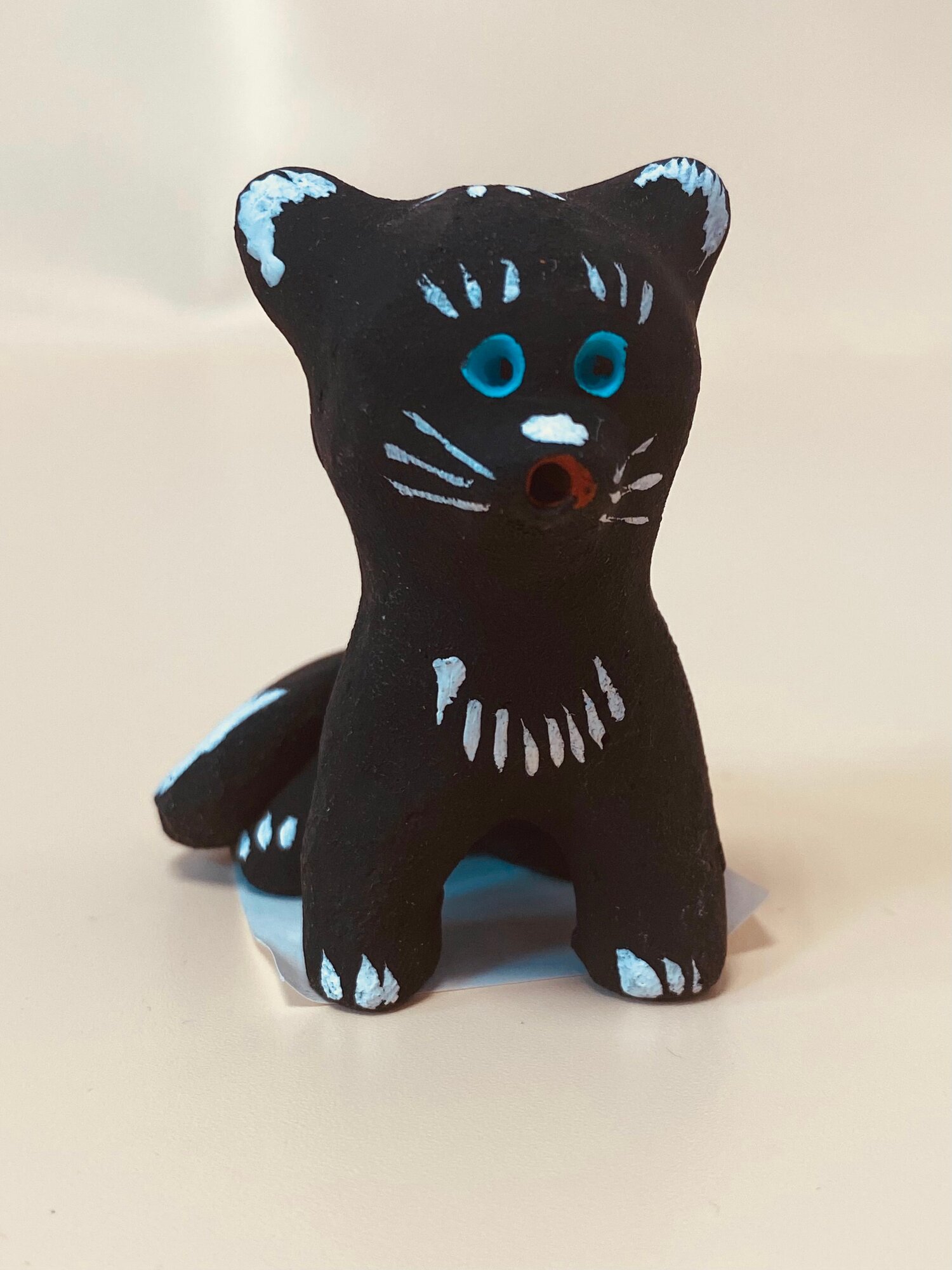 Каргопольский сувенир Кот /интерьерная фигурка котик, 7 см, глина