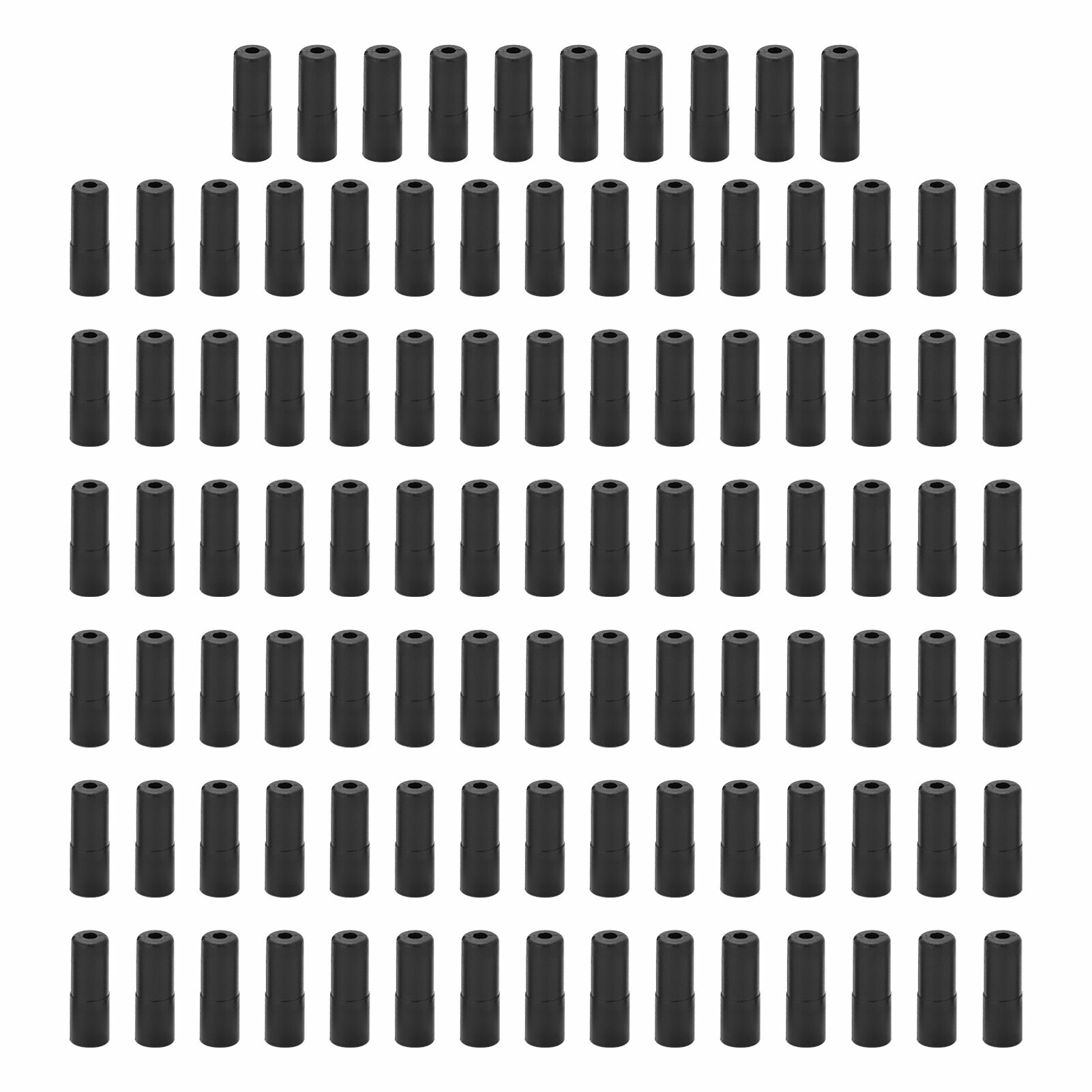 100 шт. черных пластиковых наконечников для тормозных тросов, заглушки для тросов диаметром 5 мм.