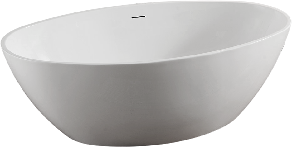 Акриловая ванна Abber AB9249-1.7 175x100 см, отдельностоящая, белая, овальная, с каркасом