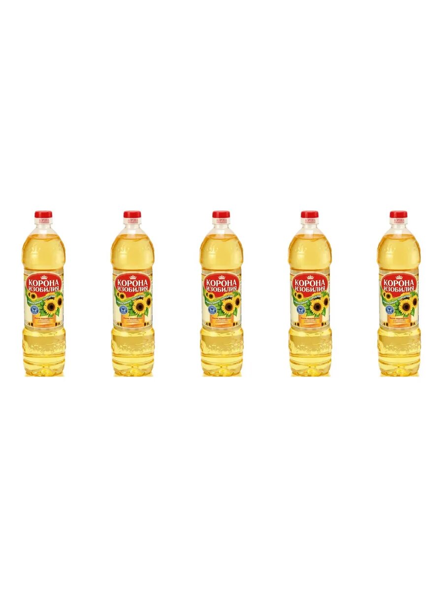 Корона Изобилия Масло подсолнечное рафинированное, 1 л, 5 шт.