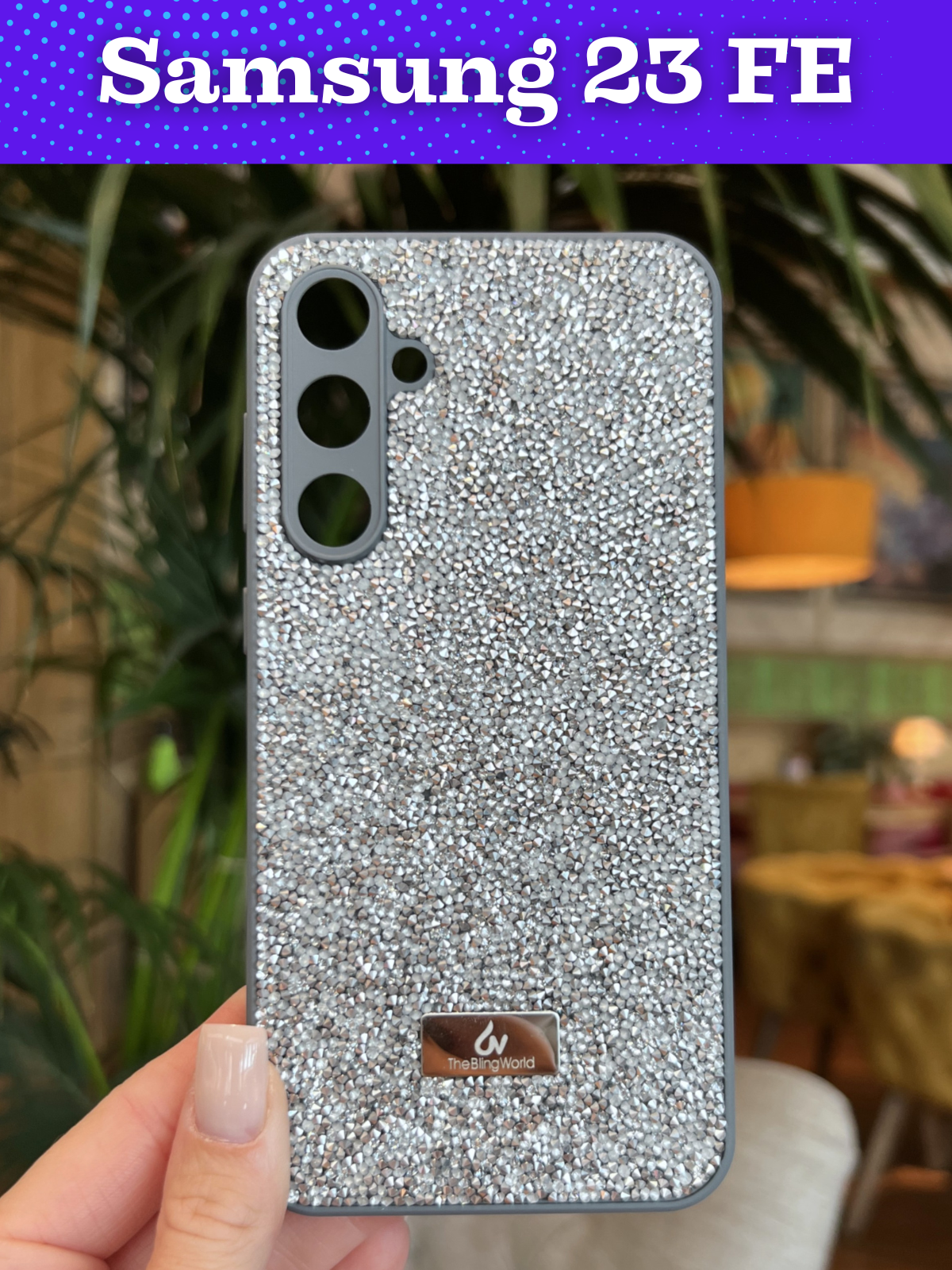 Чехол на Samsung S23 FE / Самсунг S23 ФЕ силиконовый the bling world (Серебристый)
