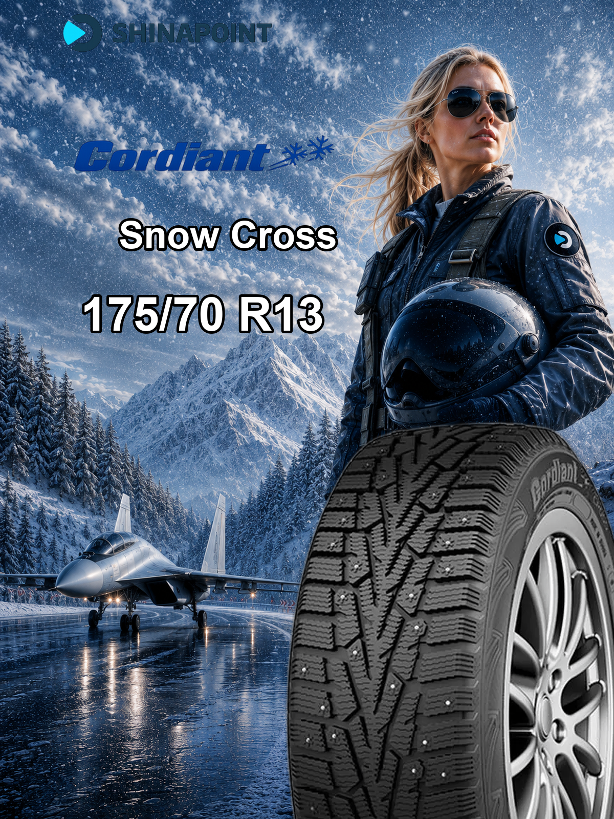Шины зимние R13 175 70 82 T автомобильная зимняя резина Cordiant модель Snow Cross