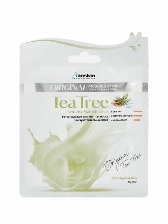 Anskin Маска альгинатная с экстрактом чайного дерева (саше) 25гр Tea tree Modeling Mask / Refill 25гр