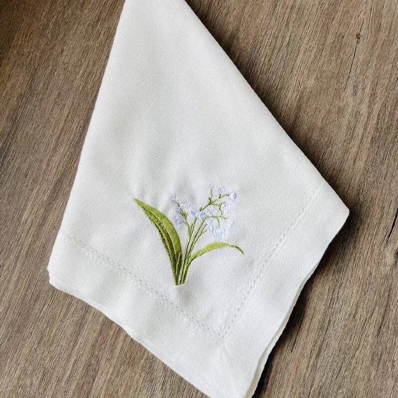 Вышитые салфетки MODX из хлопка 2pcs 45X45cm