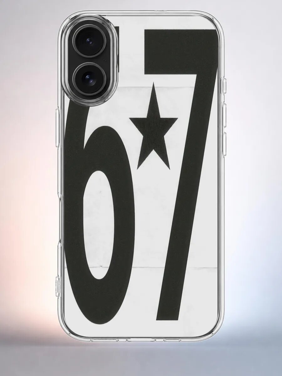 Чехол iPhone 16 цифры гранж силиконовый прозрачный