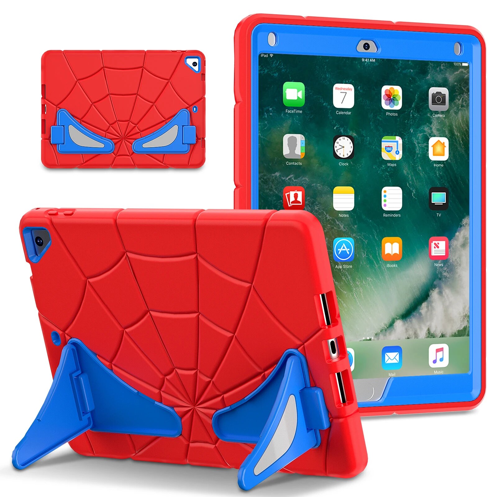 Чехол для iPad Spider-Man с подставкой, Red-Blue