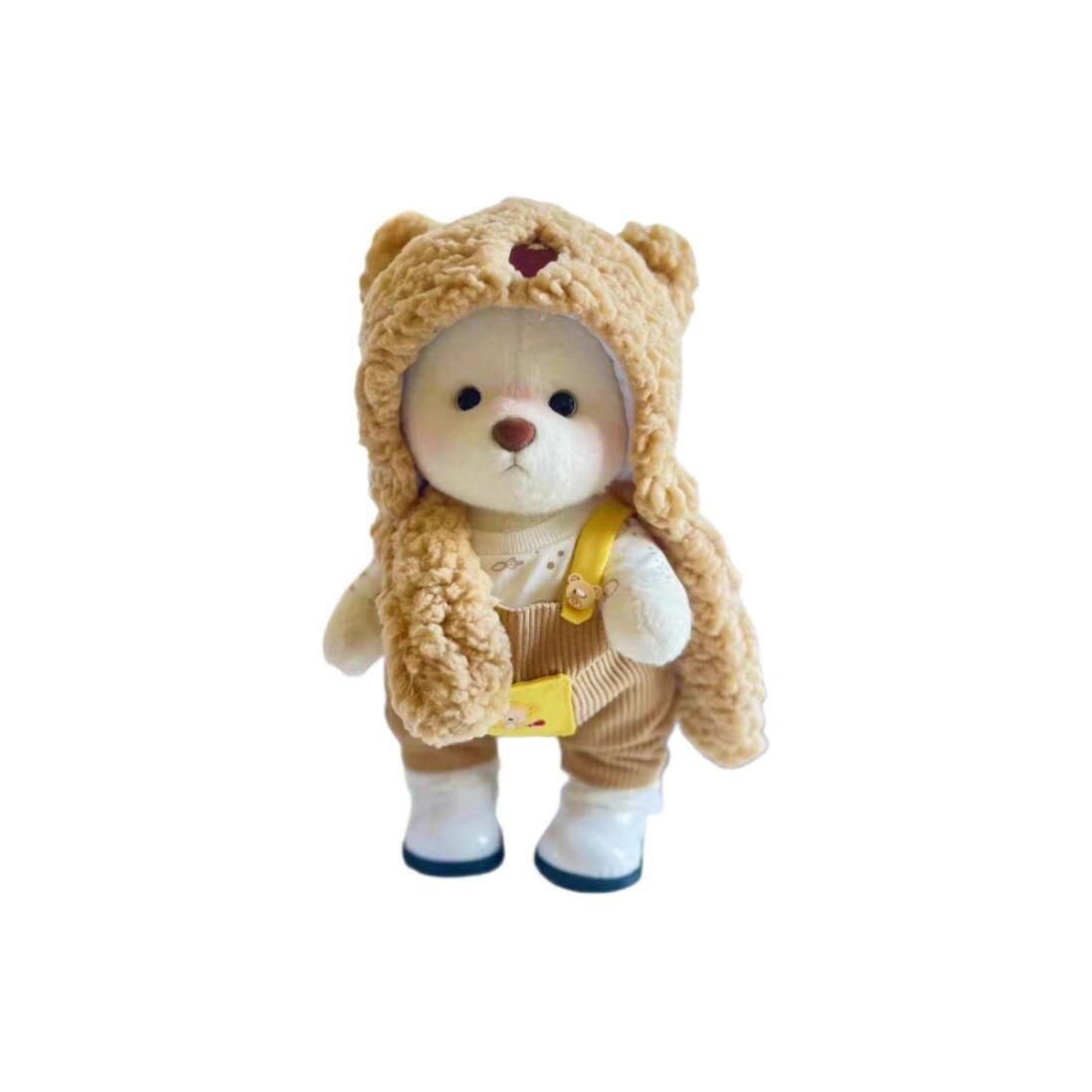 Плюшевая кукла унисекс BANQIN Совместный мишка Тедди, 30CM EU, Bear Paw Bear Hat Straps Set+White Leather Shoes (Clothing Only)