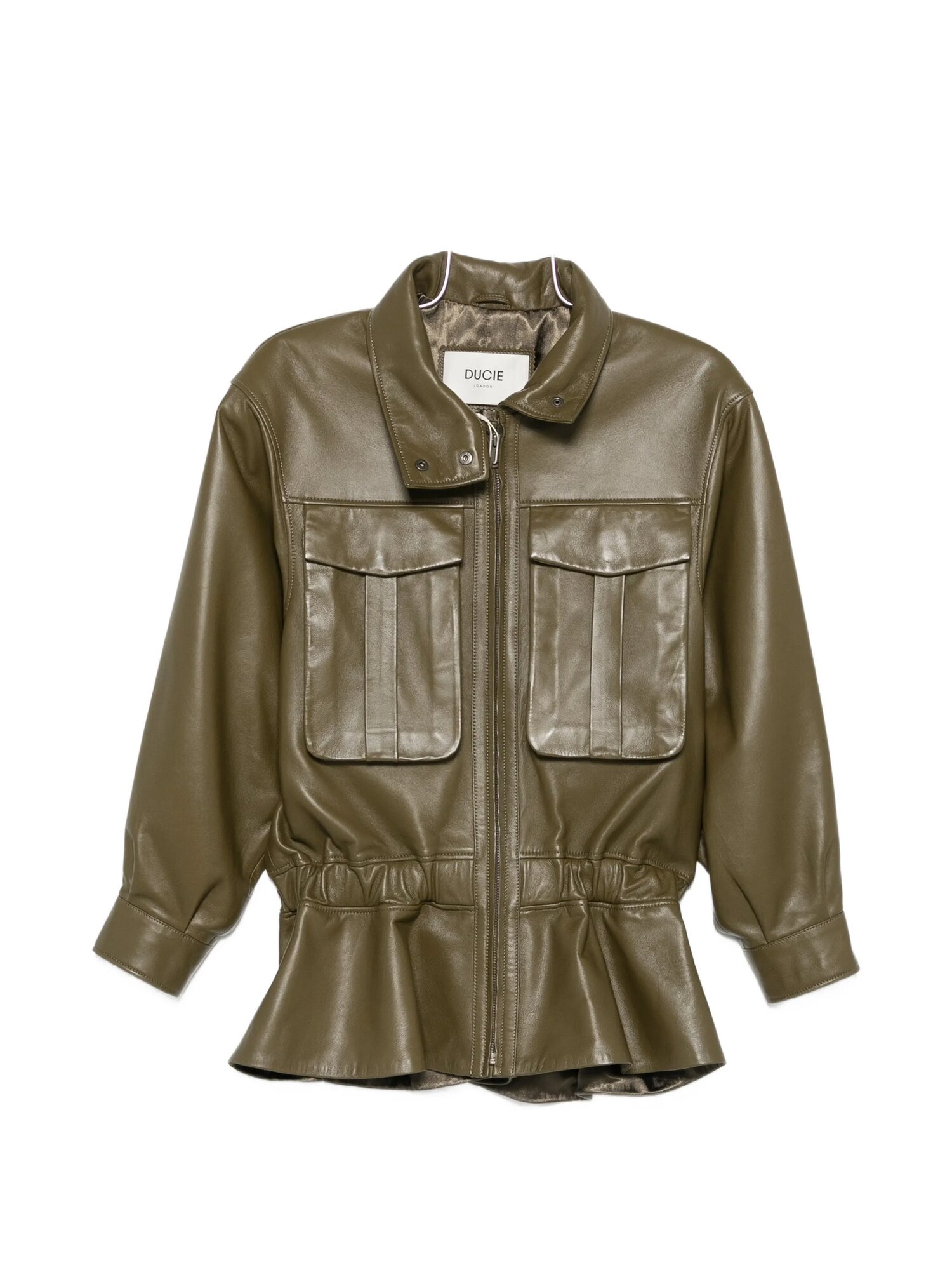 Куртка DUCIE Hope cinched-waist jacket, размер 46, зеленый