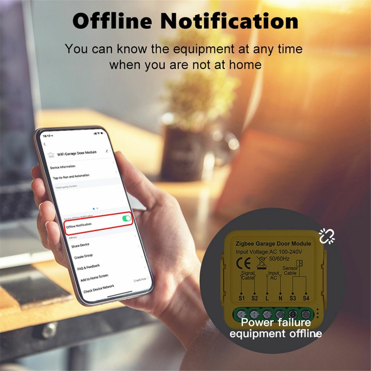 Контроллер открывания гаражных ворот Tuya ZigBee с интеллектуальным модулем коммутатора