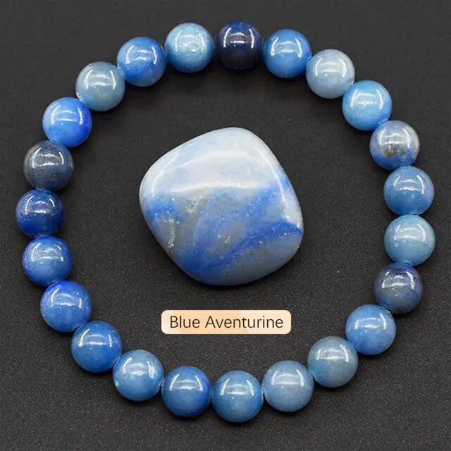 Оригинальный браслет с драгоценными камнями, подходящий как для мужчин, так и для женщин, модный браслет с бусинами из синего апатита, отличный подарок для сотрудника в знак благодарности ко Дню босса.