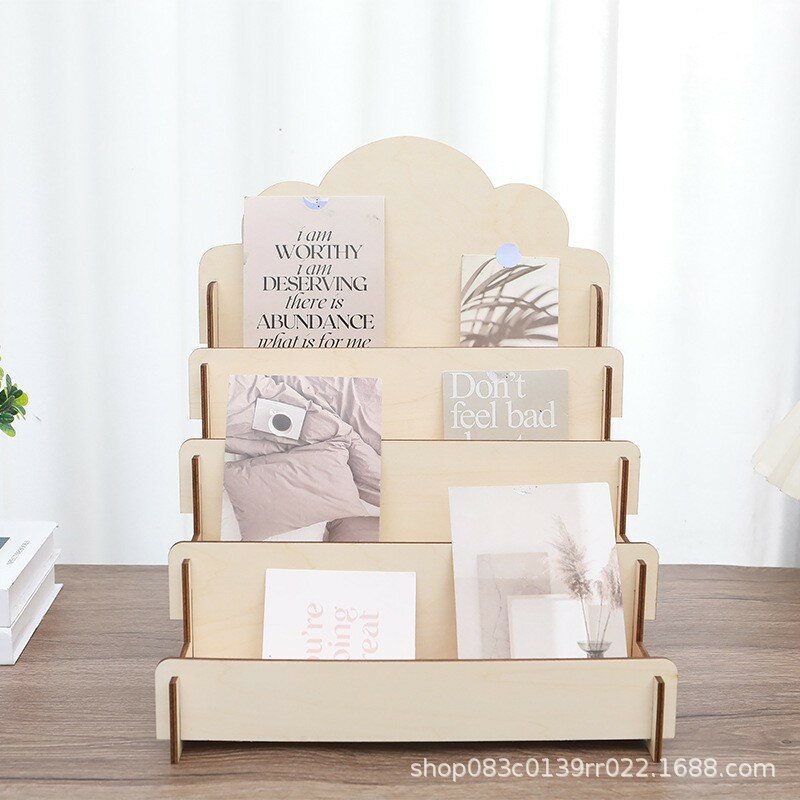 Деревянная стойка для хранения в виде лестницы, стойка для книг, стойка для детских наклеек, настольная подставка для поздравительных открыток