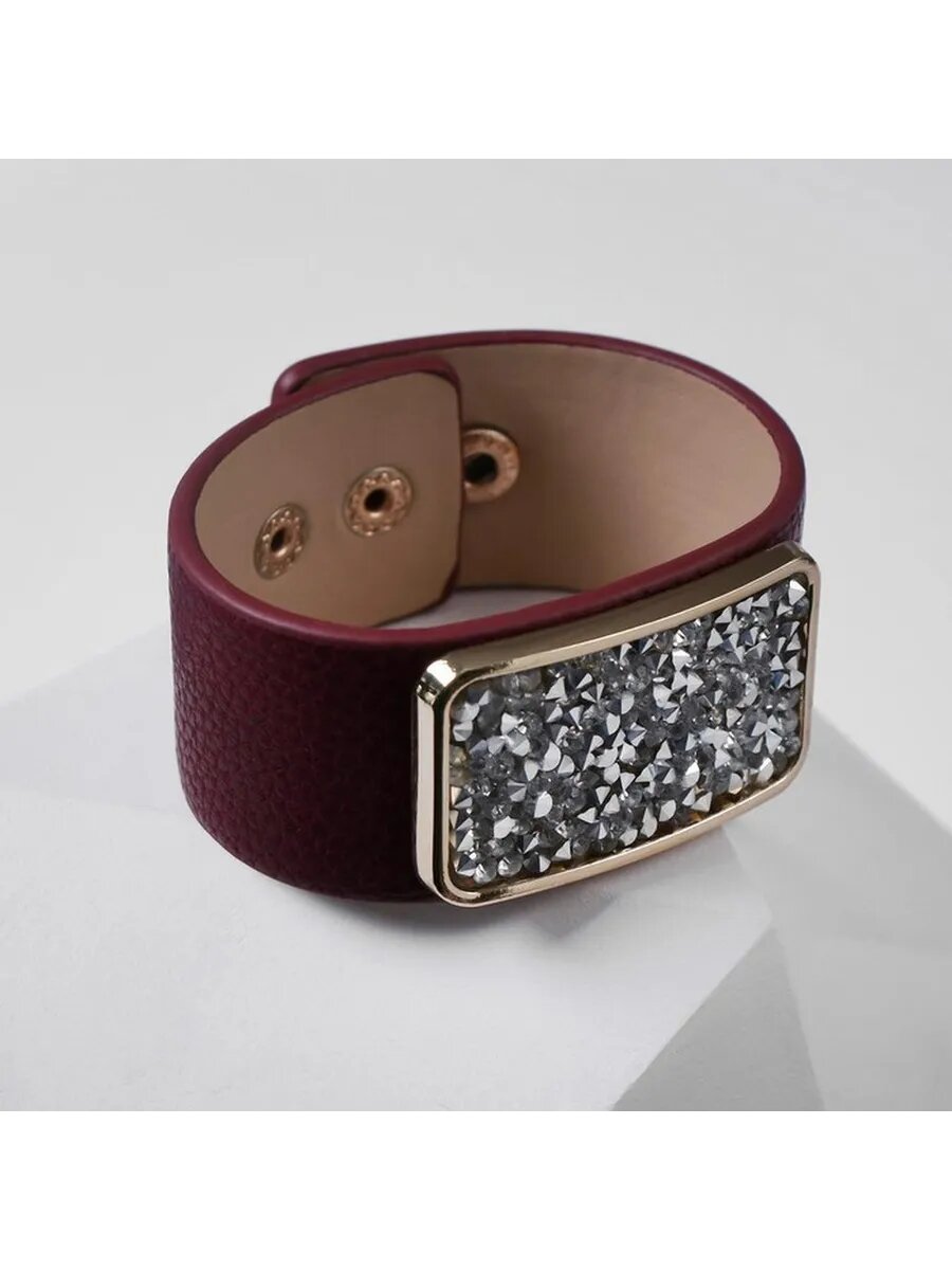 Браслет, металл, стразы