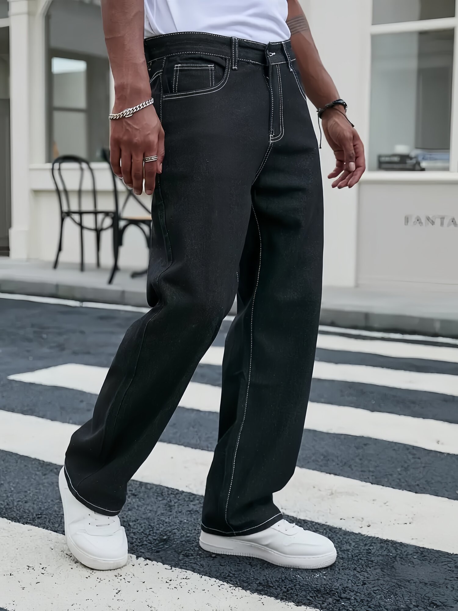 Джинсы широкие 