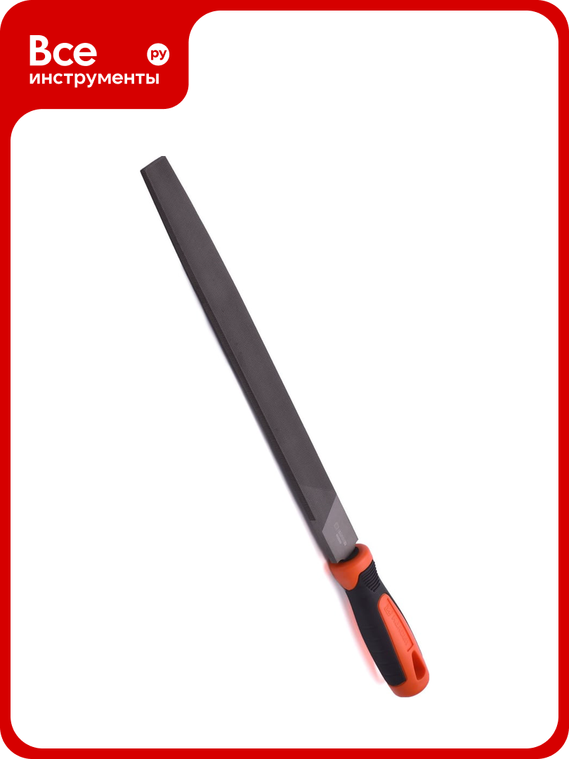 Напильник HARDEN плоский среднезернистый с эргономичной фибергласовой рукояткой, плоская форма, без алмазного напыления