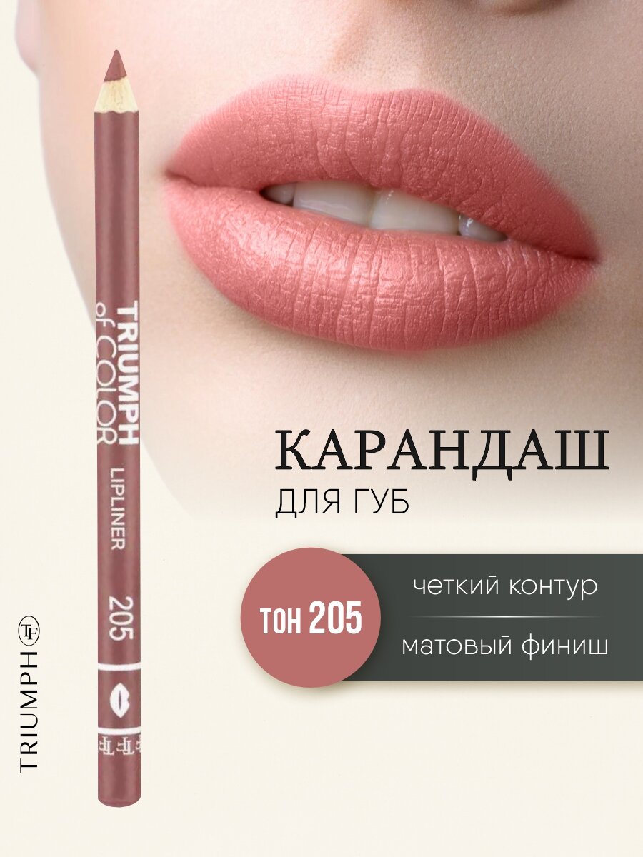 Карандаш для губ TF cosmetics Triumph of color, тон 205 dark neutral / нейтральный темный