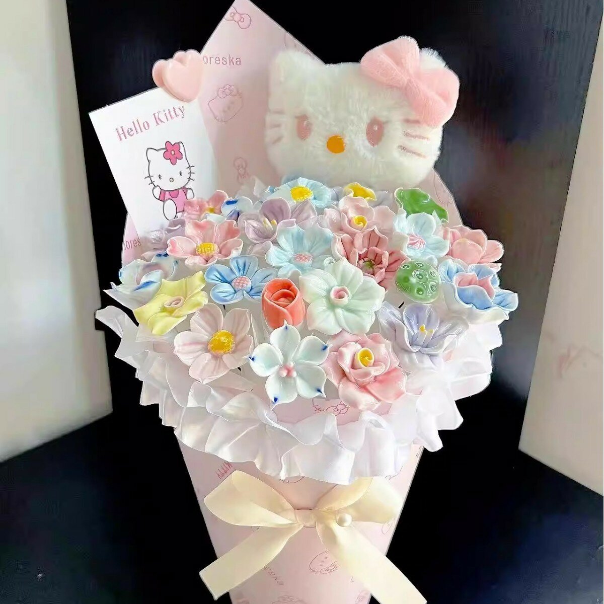 Керамический букет готовый продукт Цзиндэчжэнь подарок на год для лучшей подруги девочки креативный подарок на Новый год и день рождения для девушки