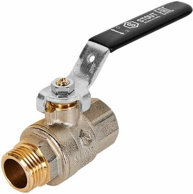 Кран шаровой STOUT полнопроходной ВР/НР ручка рычаг 1/2 SVB-0003-200015