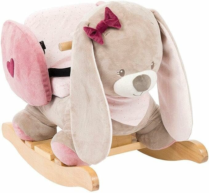 Игрушка детская Nattou - Зайчик-качалка, бежево-розовый, 60 x 40 x 50 см - NATLJN987295