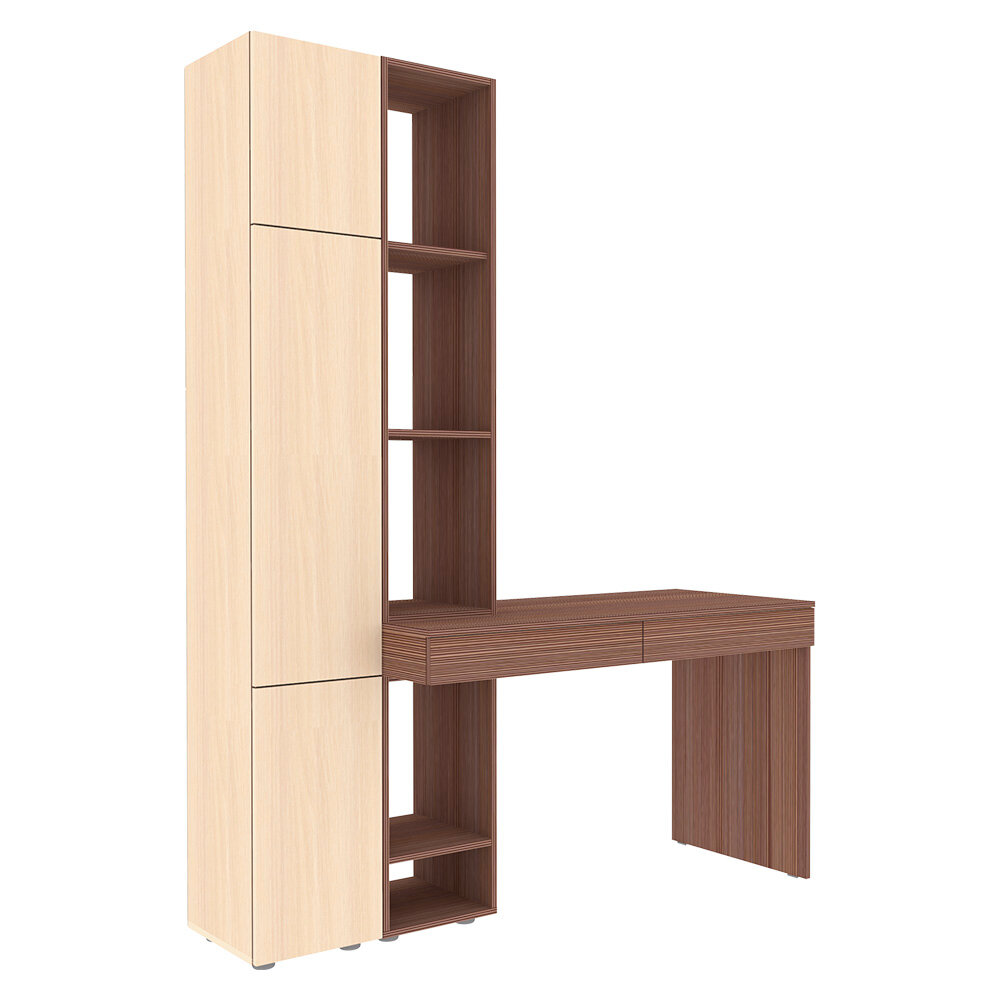 Стол письменный со стеллажом 1512 Бодего Темный Дуб Молочный