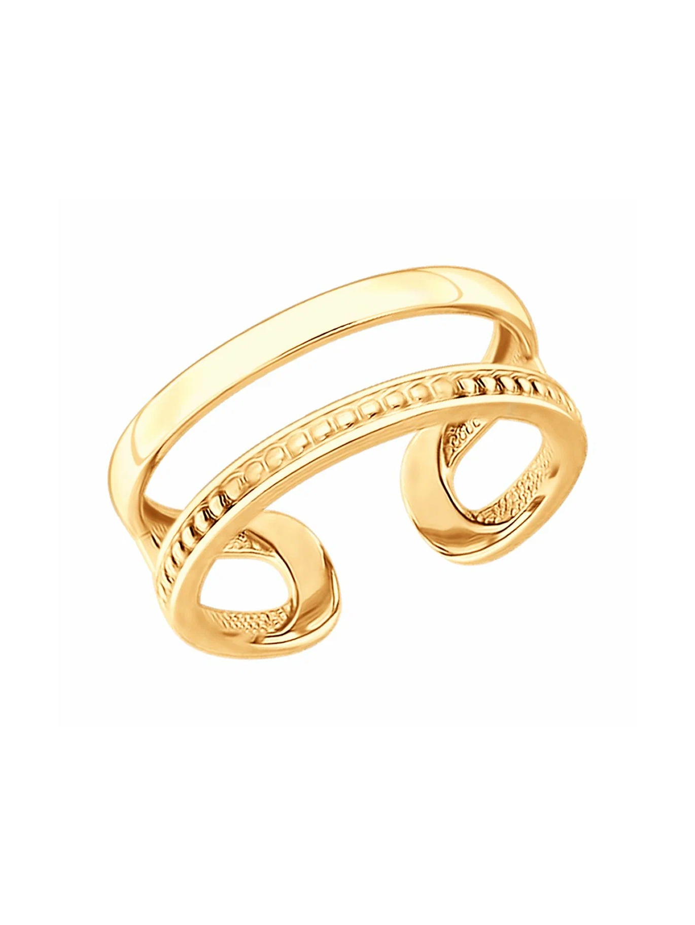 Кольцо, серебро, 925 проба, золочение