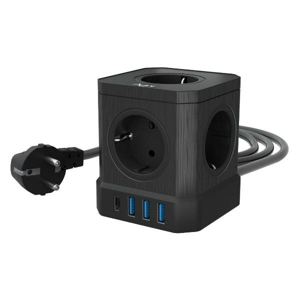 Сетевой фильтр AGNI TP-VE4U5E-C-W-3m-black