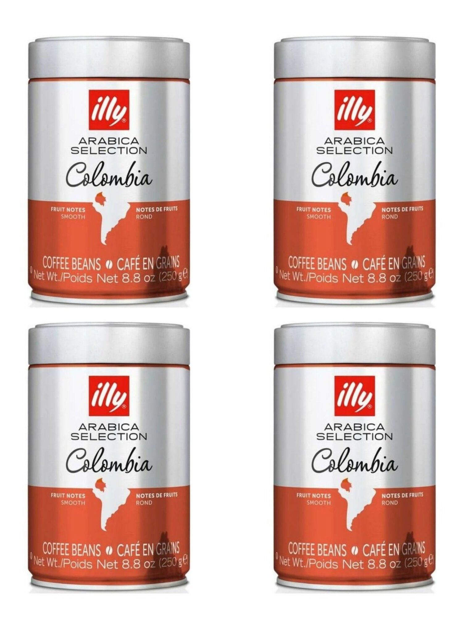 Кофе в зернах ILLY Colombia Arabica Selection (Италия) 250 гр. х 4 шт.