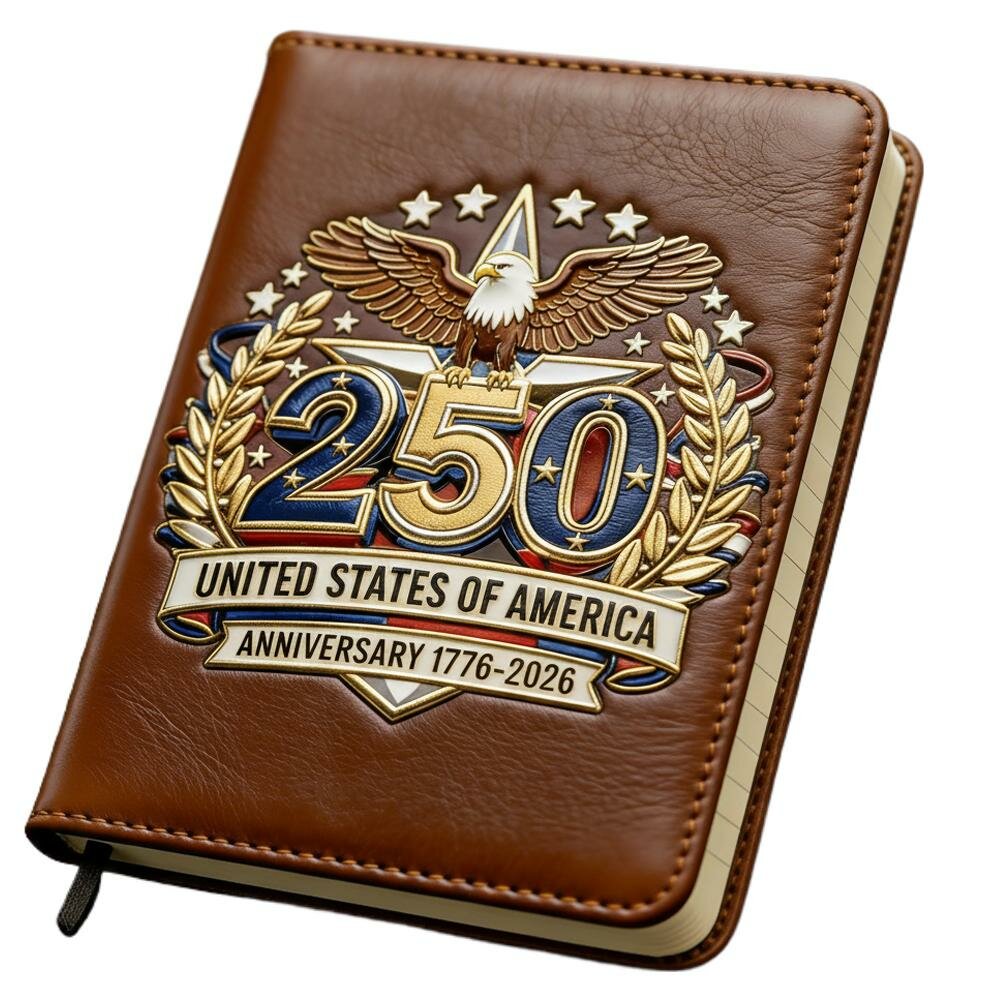 Набор «В поисках дорог»: ручка и блокнот к 250-летию США, блокнот с ручкой, перьевая ручка, 1776–2026, патриотический сувенир для ветеранов, коллекционеров и любителей истории.